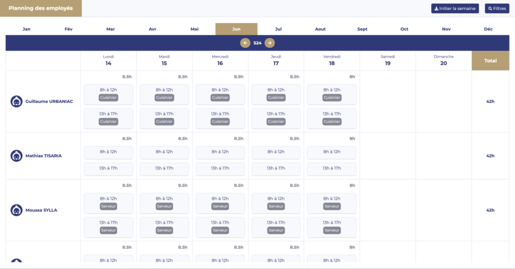 Planification des activités 2 - Birdie SB